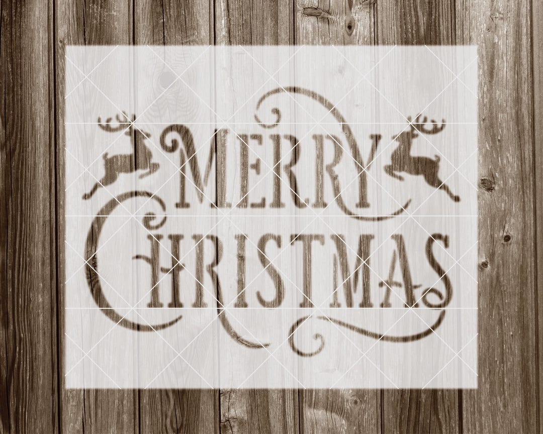 Merry Christmas Stencil, Reusable Stencil for Painting, 2074 - Etsy