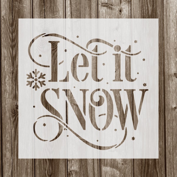 Let It Snow Stencil - Etsy