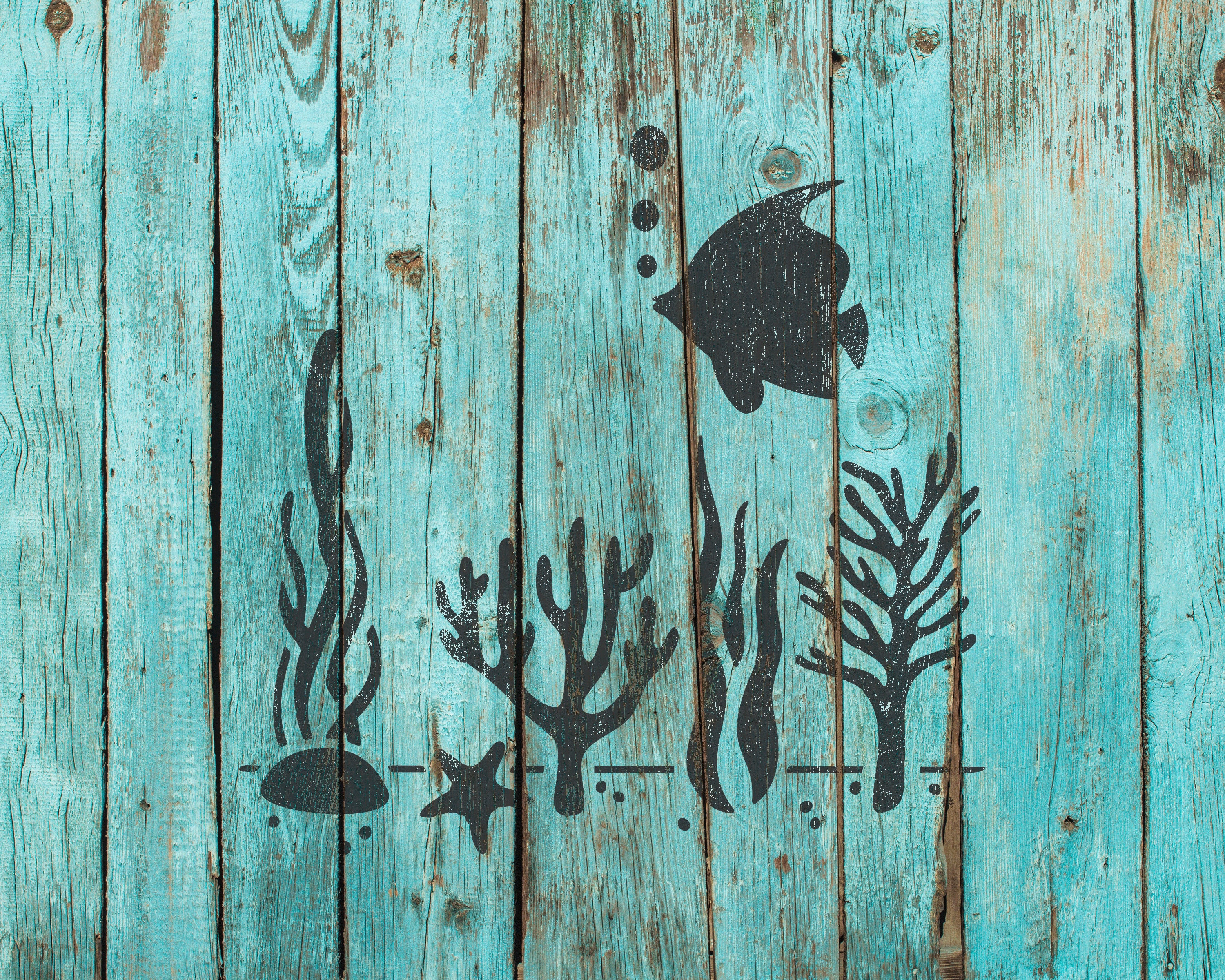Underwater Sea Stencil, Reusable Stencil for Painting, 168 - Etsy