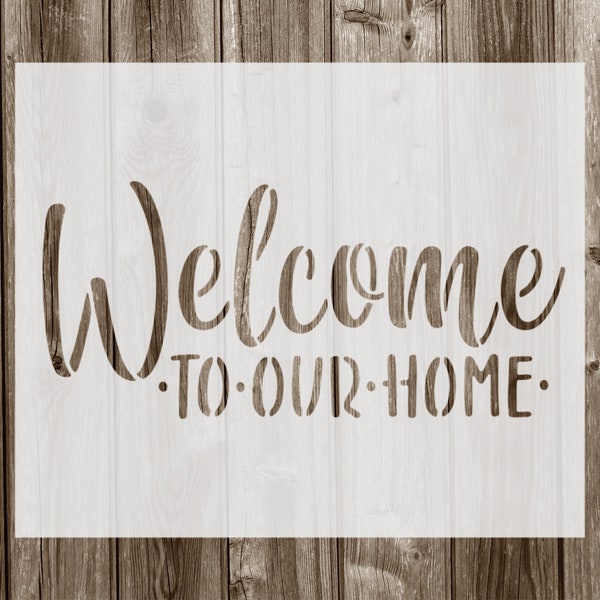 Welcome Stencil - Etsy