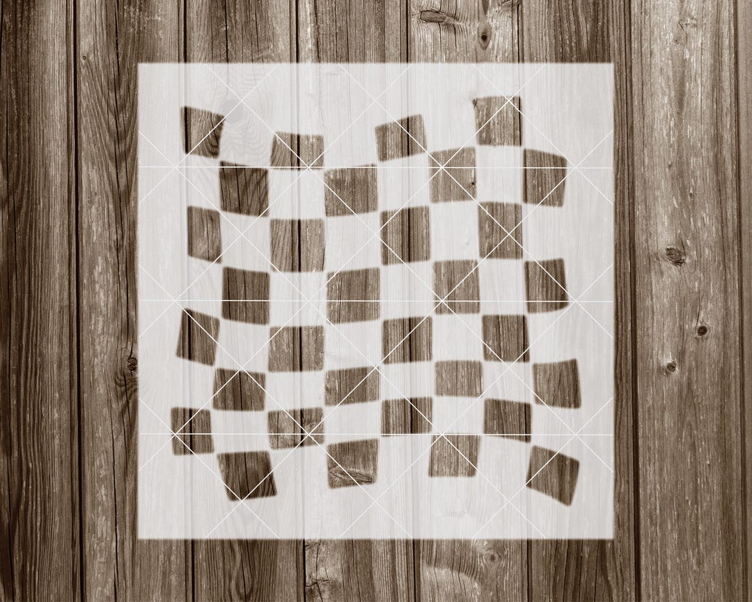 Checkerboard Warped Stencil, Reusable Stencil for Painting, 2118 - Etsy
