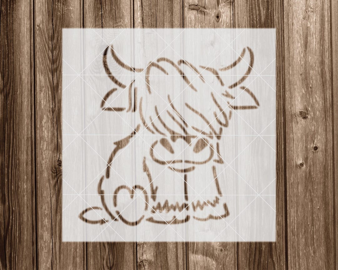 Highland Cow Stencil, Reusable Stencil for Painting, 2154 - Etsy