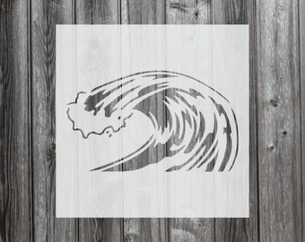 Wave Stencil, Reusable Wave Stencil, DIY Craft Stencil, Large Wave ...