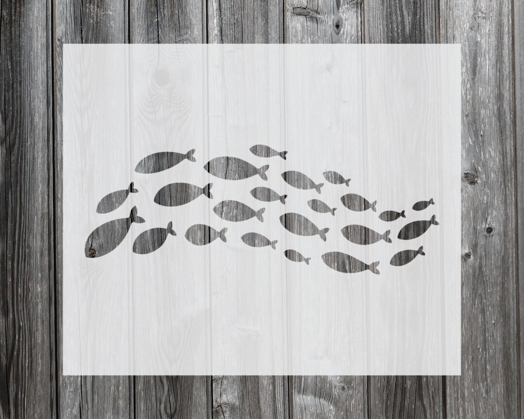 School of Fish Stencil, Reusable Stencil for Painting, 1024 - Etsy