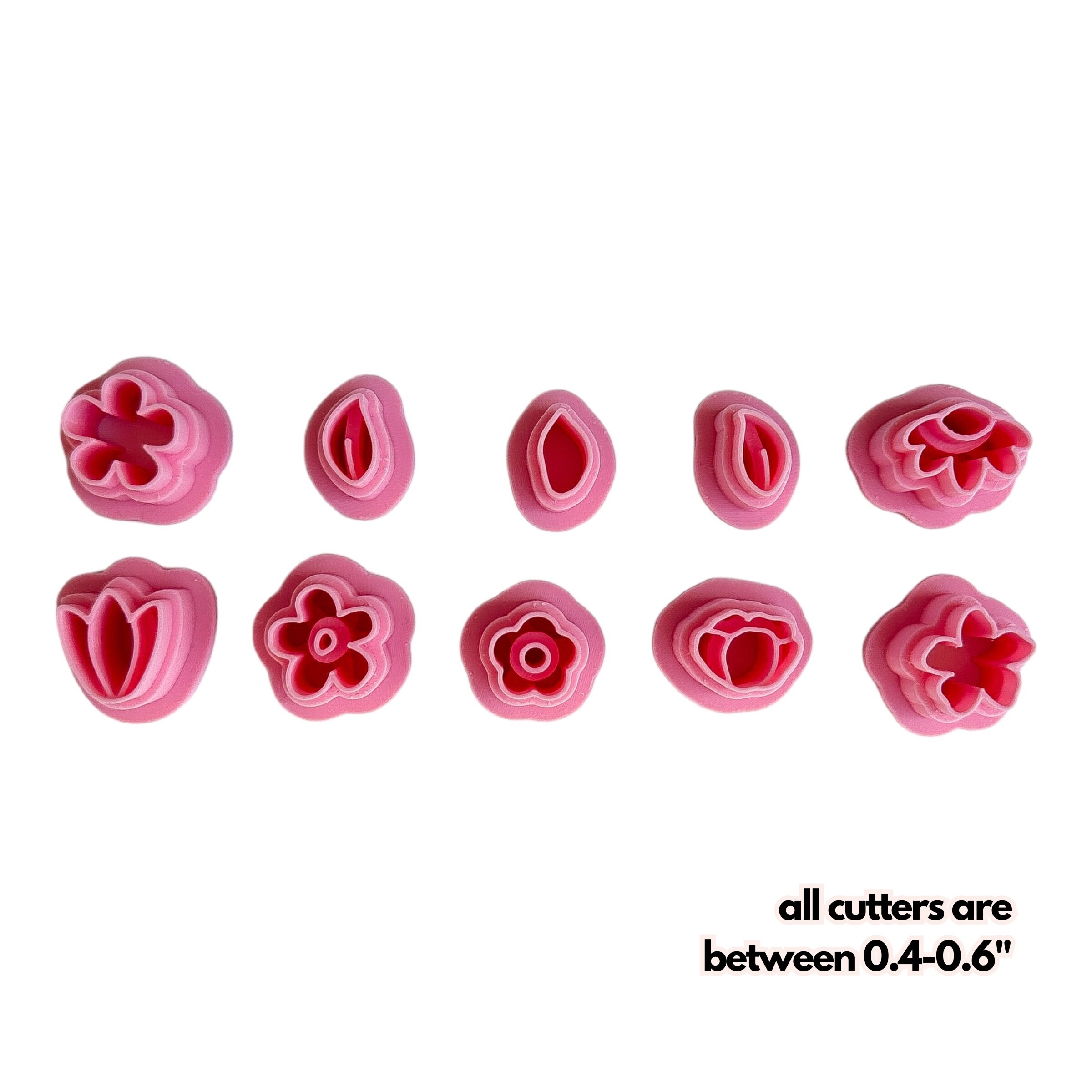 Mini Flower Floral Polymer Clay Cutters Micro Stud Pack Set of 10 – the ...