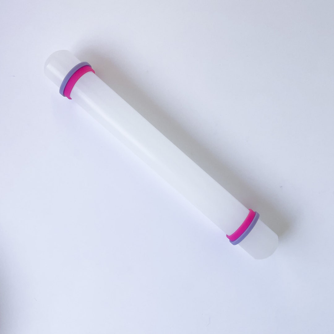 9" Rolling Pin W/ 2 Sets of Removable Depth Guides, Fondant Roller ...