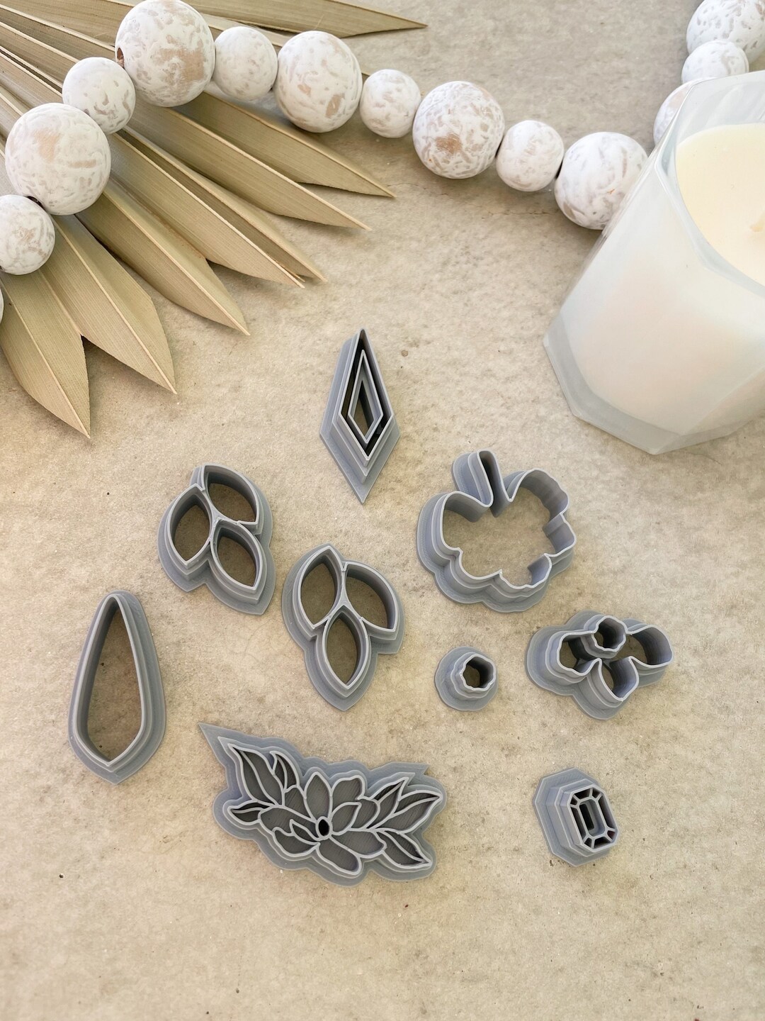 Bridal Polymer Clay Cutters: Flower, Floral, Diamond, Orchid, Wreath ...
