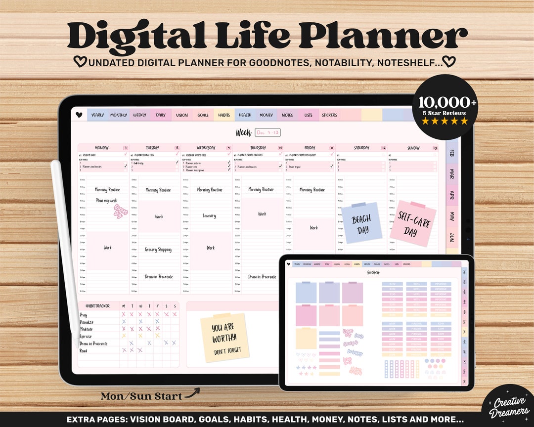 Digital Life Planner, Digital iPad Planner, Notability Planner ...