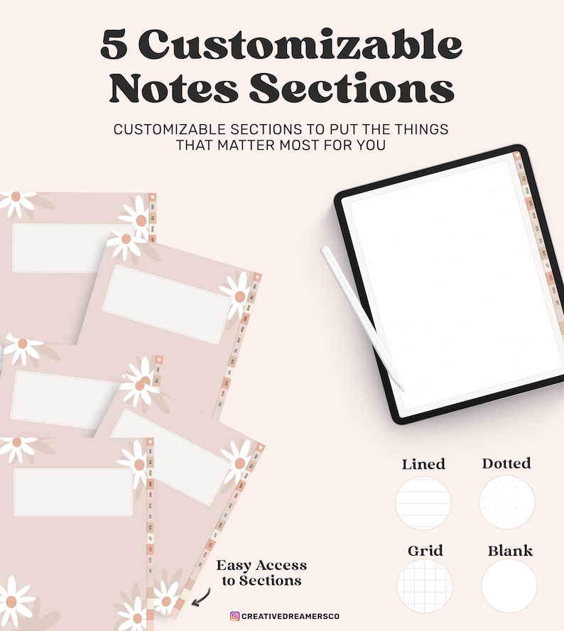 Boho Undated Goodnotes Planner, Weekly Digital Planner, Monthly Planner ...