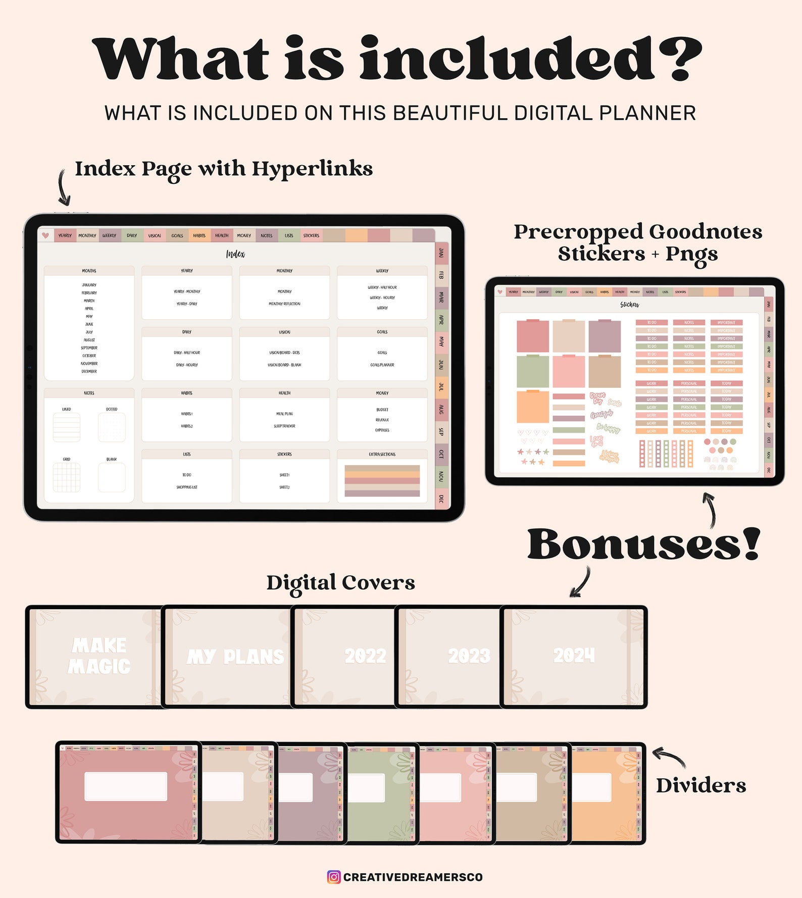 Digital Planner Ipad Goodnotes Planner Undated Digital - Etsy