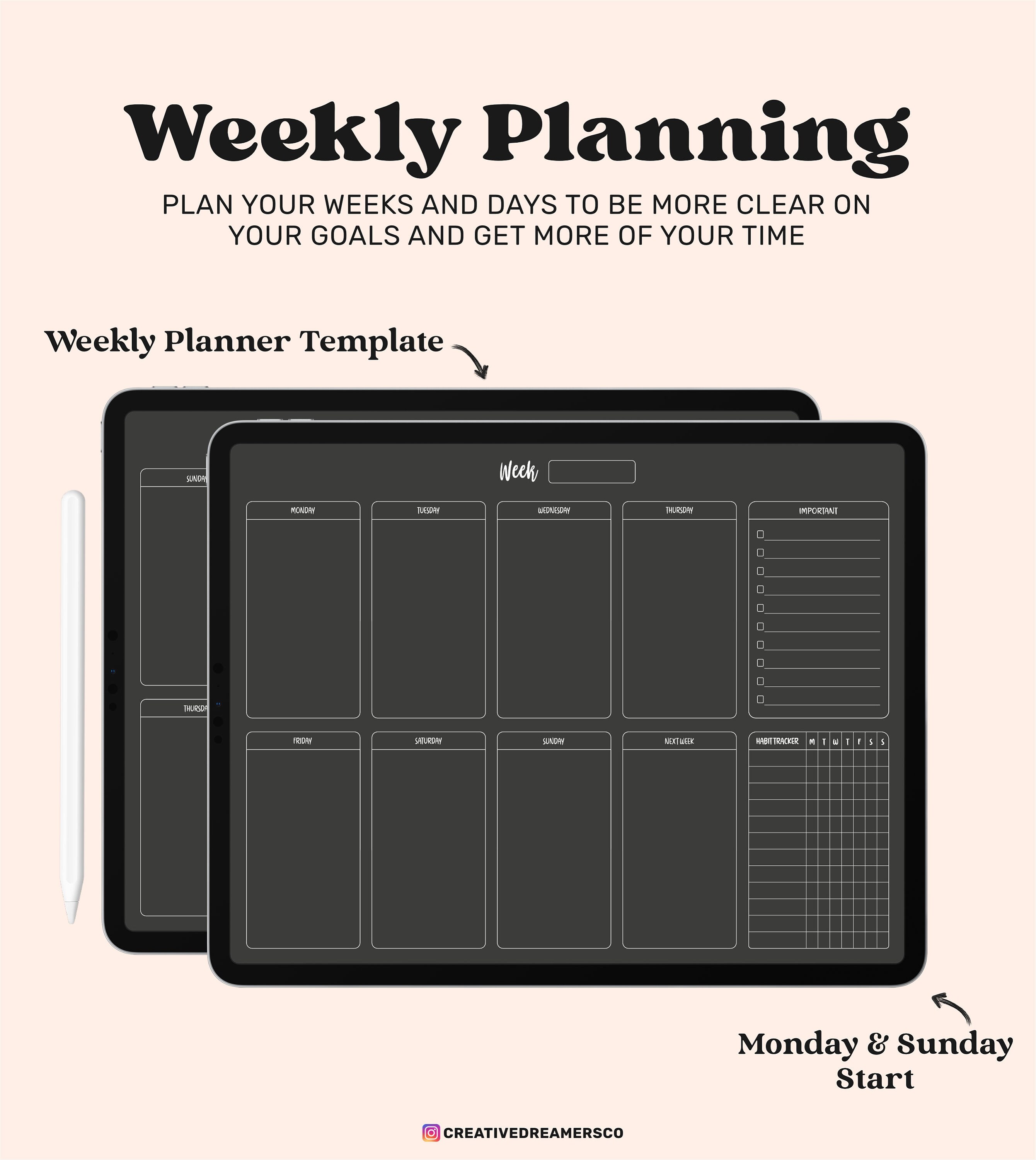 Goodnotes Weekly Planner, Undated Digital Planner, Notability Planner ...
