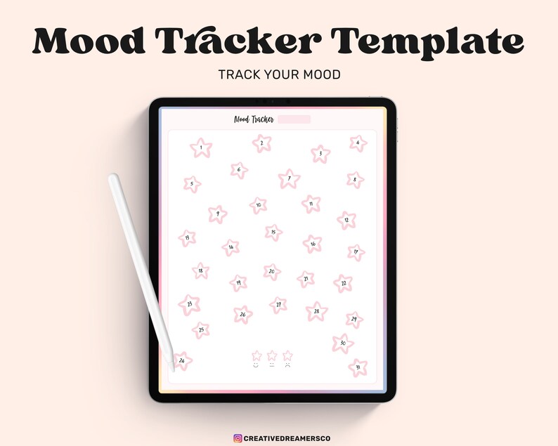 Mood Tracker Goodnotes Template Undated Digital Planner Ipad - Etsy