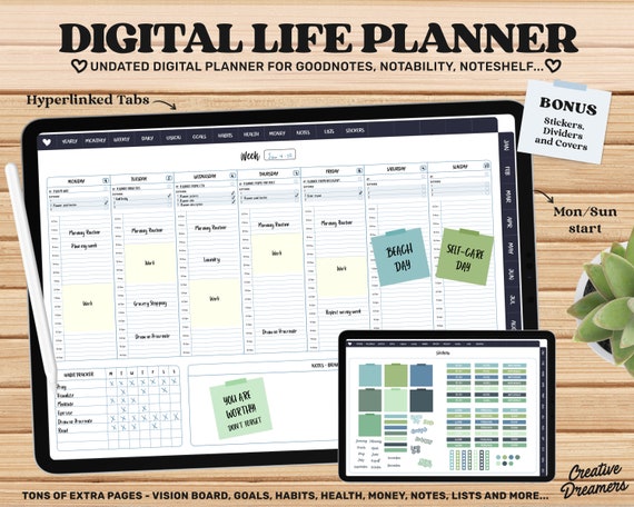 Digital Life Planner Ipad Planner Goodnotes Planner Digital - Etsy