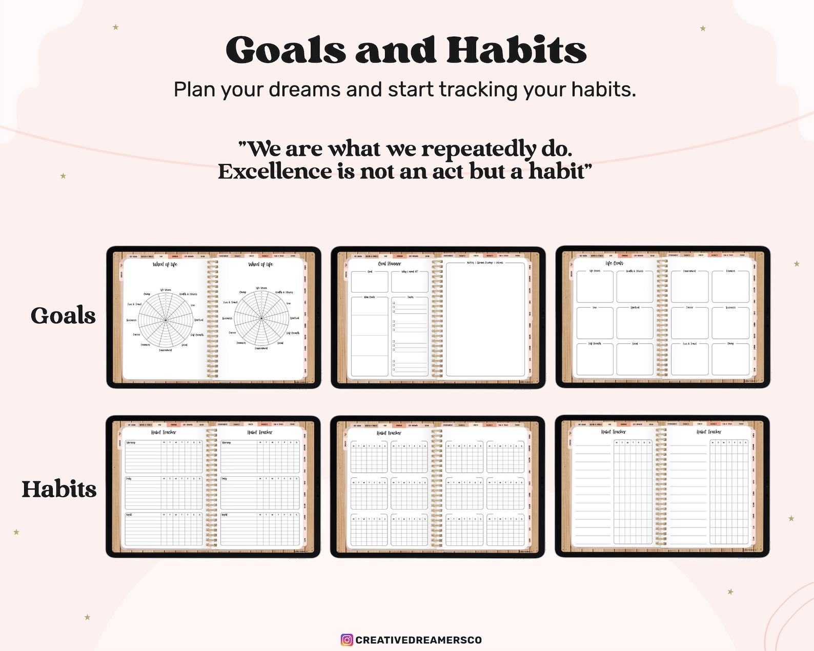 Digital Life Planner Goodnotes Goal Planner Vision Board - Etsy