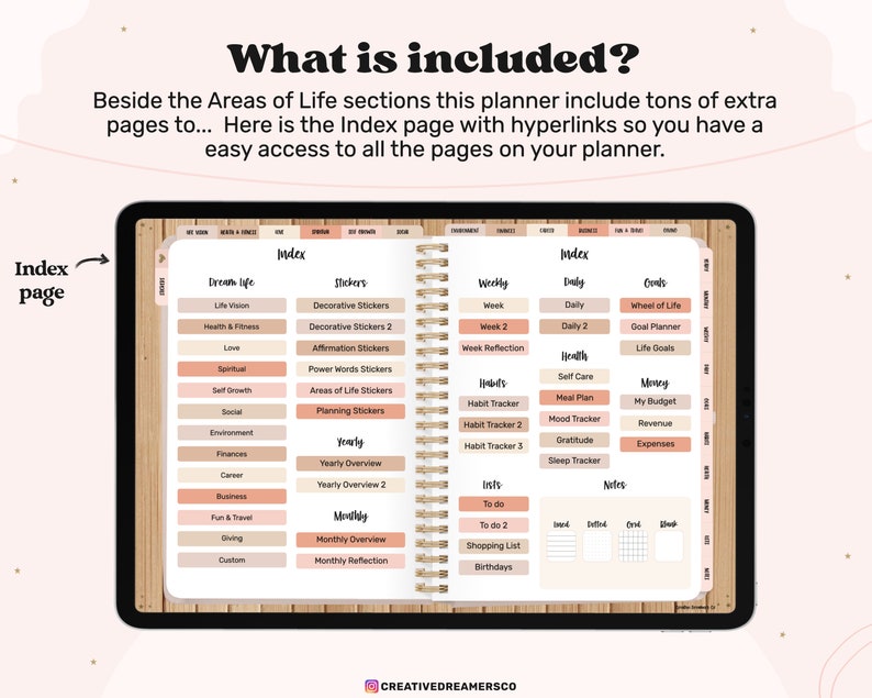 Digital Life Planner Goodnotes Goal Planner Vision Board | Etsy