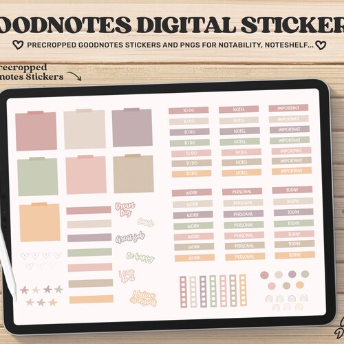 Goodnotes Digital Stickers Boho Digital Stickers Precropped - Etsy