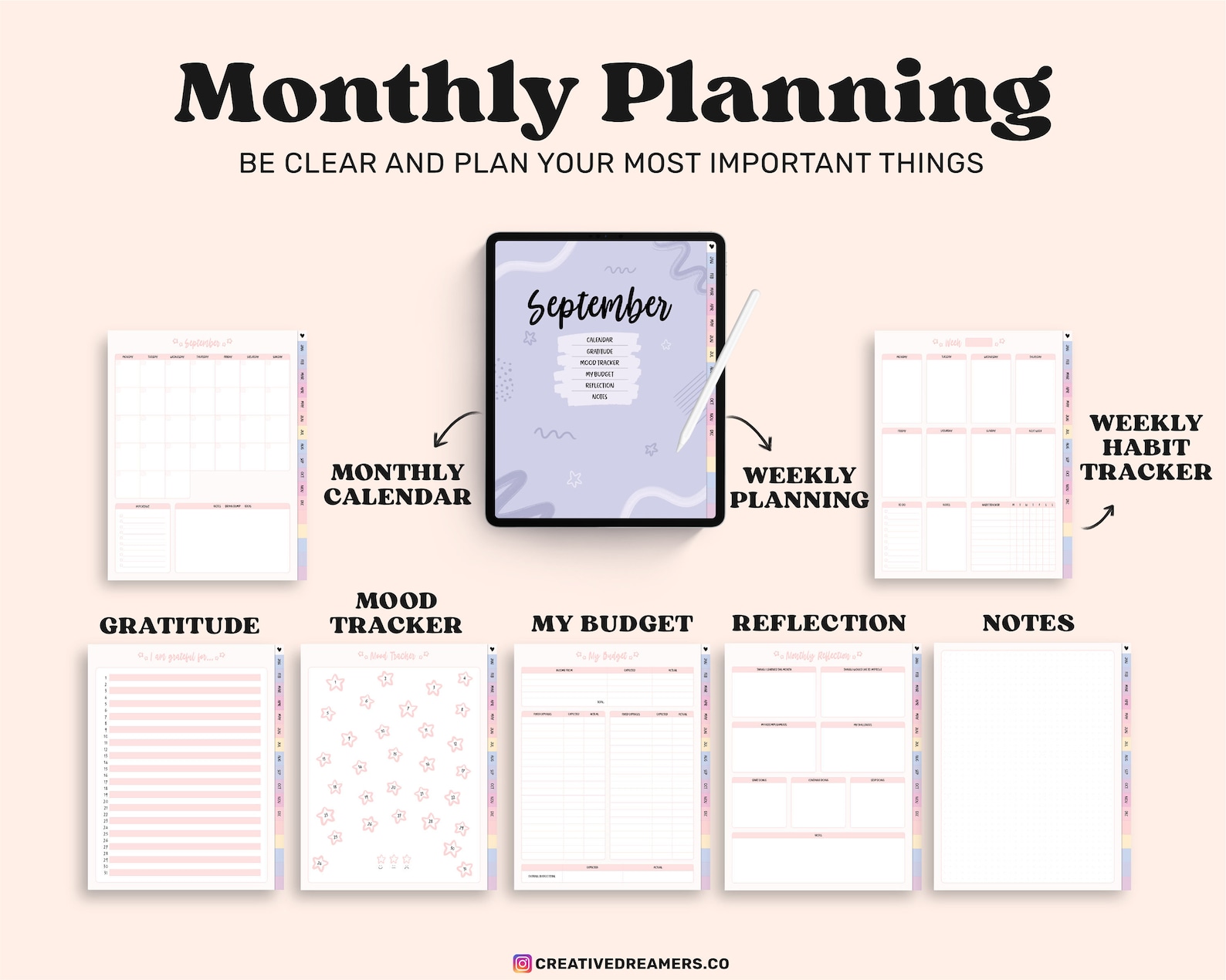 IPad Planner, Undated Digital Planner Goodnotes, Notability Journal ...