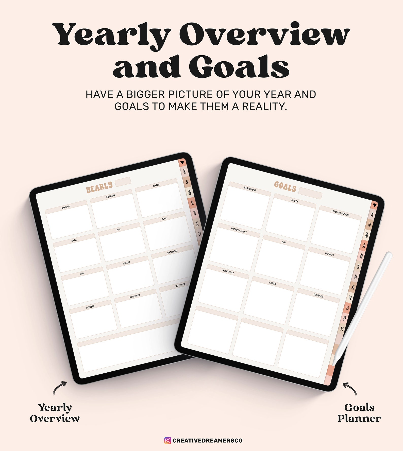 Boho Undated Goodnotes Planner, Weekly Digital Planner, Monthly Planner ...