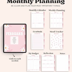 Undated Digital Planner Weekly, Goodnotes Planner, Cute Pink Planner ...