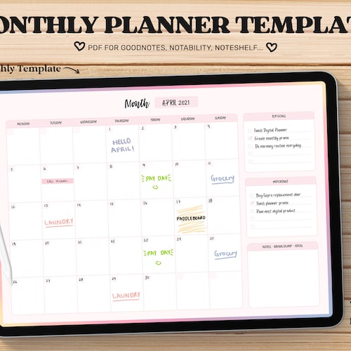 Weekly Planner Goodnotes Template Undated Digital Planner - Etsy