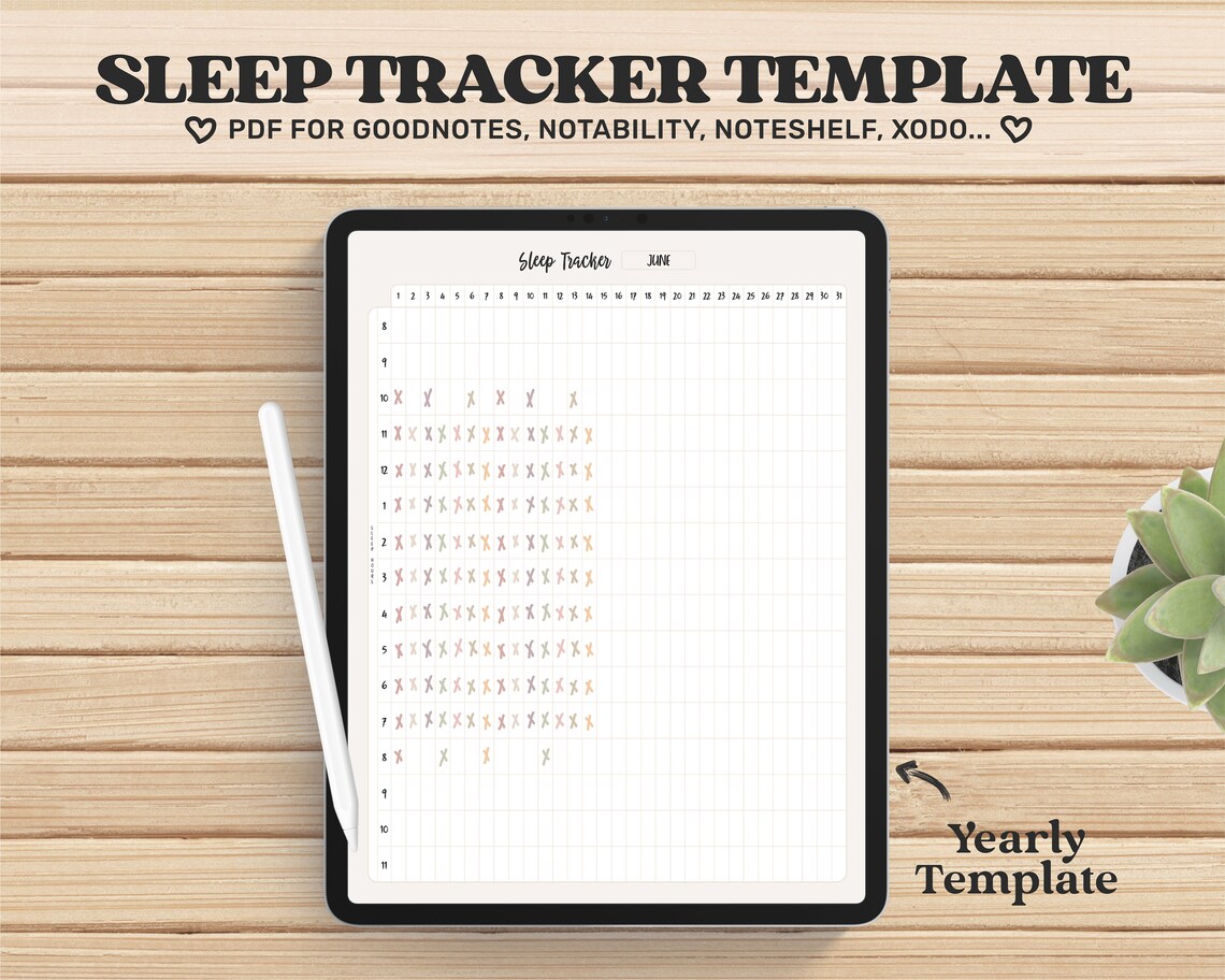 Sleep Tracker Habit Tracker Goodnotes Template Editable - Etsy