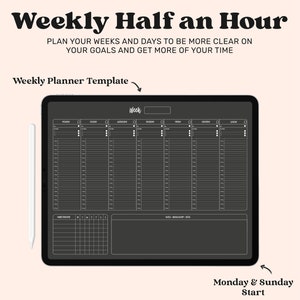 Weekly Planner Goodnotes Planner, Undated Digital Planner, Hourly ...