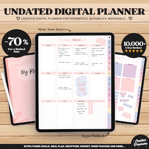 Undated Digital Planner Goodnotes, iPad Planner, Notability Planner ...