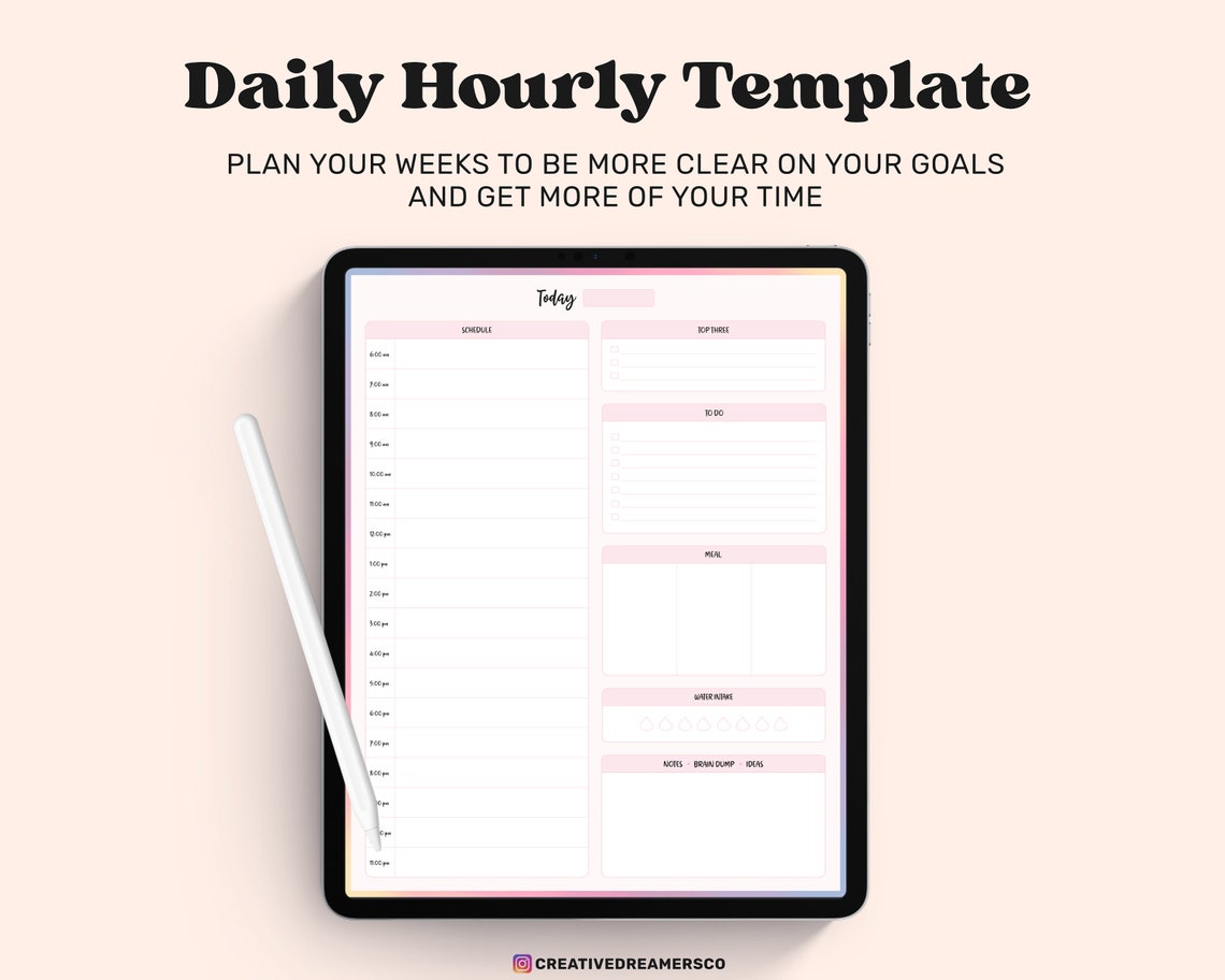 Daily Planner Goodnotes Template Undated Digital Planner | Etsy