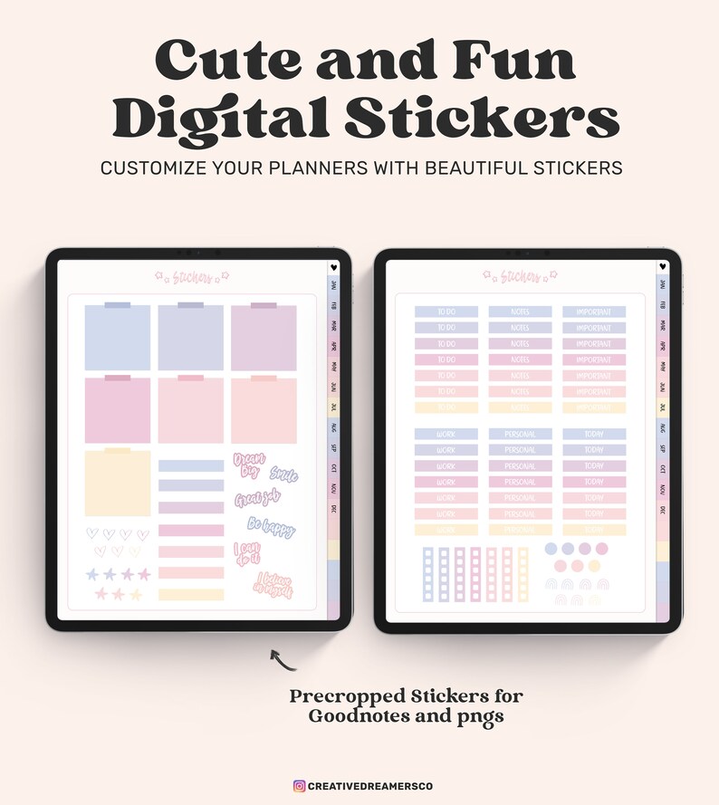 Undated Digital Planner Digital Planner Ipad Goodnotes - Etsy