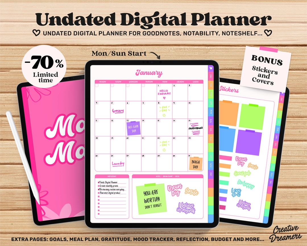 Digital Goodnotes Journal, Weekly Planner, Monthly Planner, Digital ...