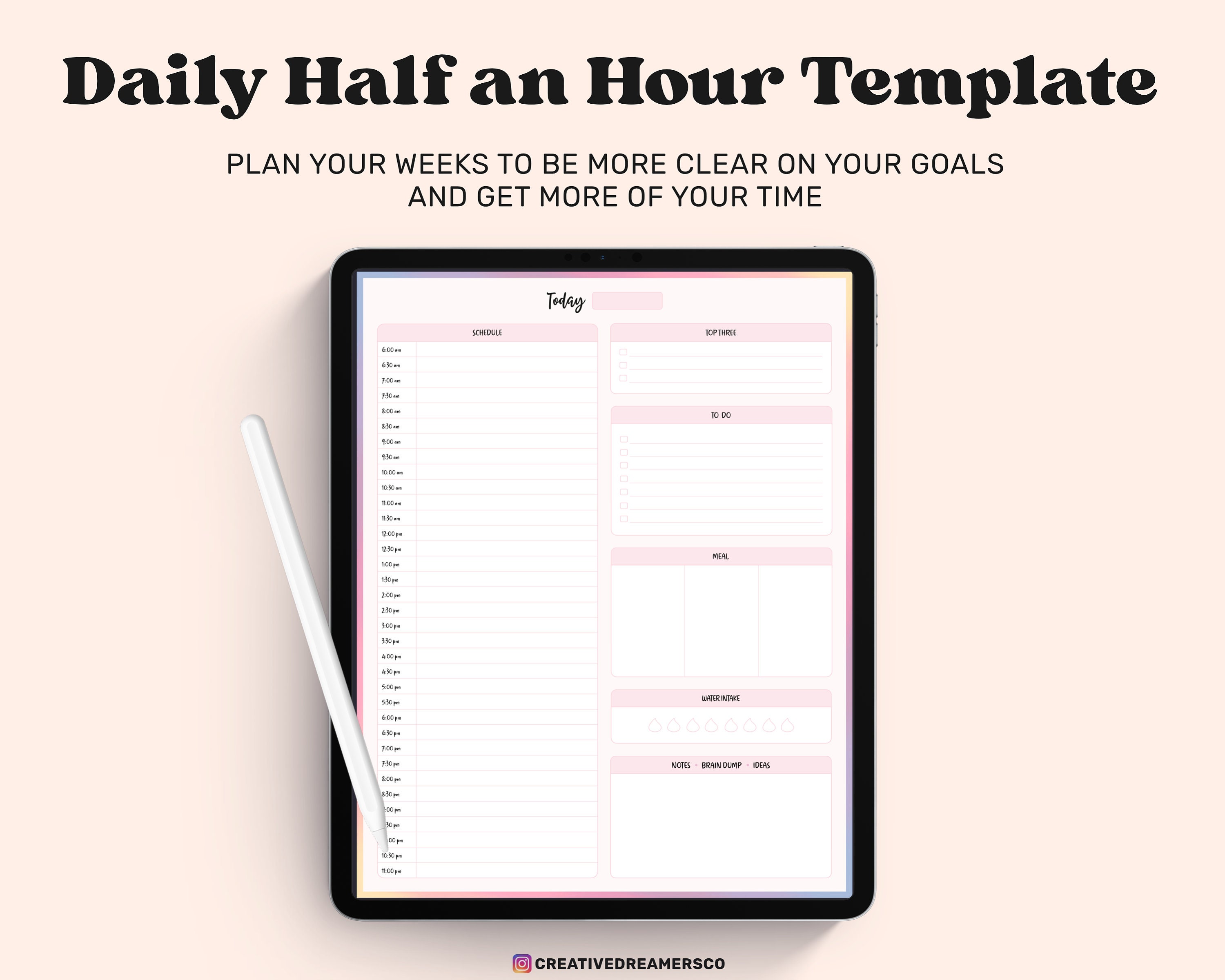 Daily Planner Goodnotes Template Undated Digital Planner | Etsy