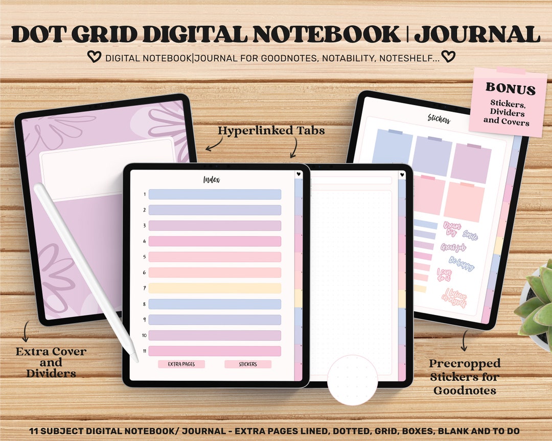 Dot Grid Notebook, Goodnotes Notebook, Goodnotes Template, Digital ...