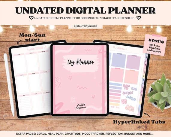 Undated Digital Planner Digital Planner iPad Goodnotes | Etsy