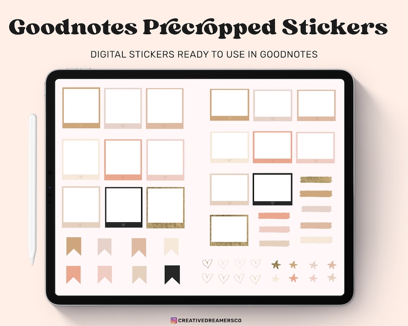 Vision Board Digital Stickers, Goodnotes Precropped Stickers, Digital ...