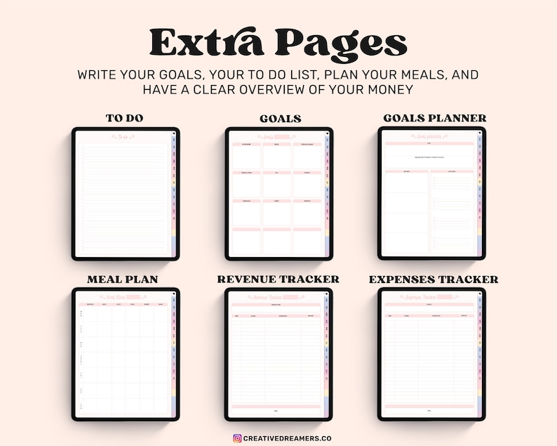 Ipad Planner Undated Digital Planner Goodnotes Notability - Etsy