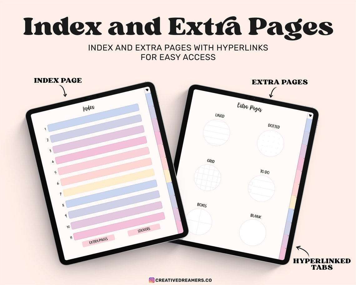 Digital Notebook Goodnotes Template Bullet Journal Digital | Etsy