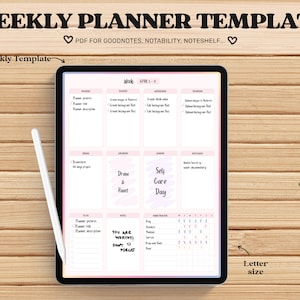 Weekly Planner Goodnotes Template, Undated Digital Planner Pdf, Digital ...