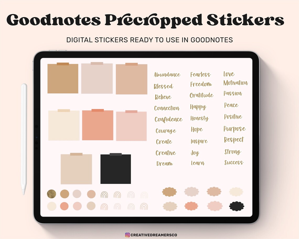 Vision Board Digital Stickers Goodnotes Precropped Stickers - Etsy