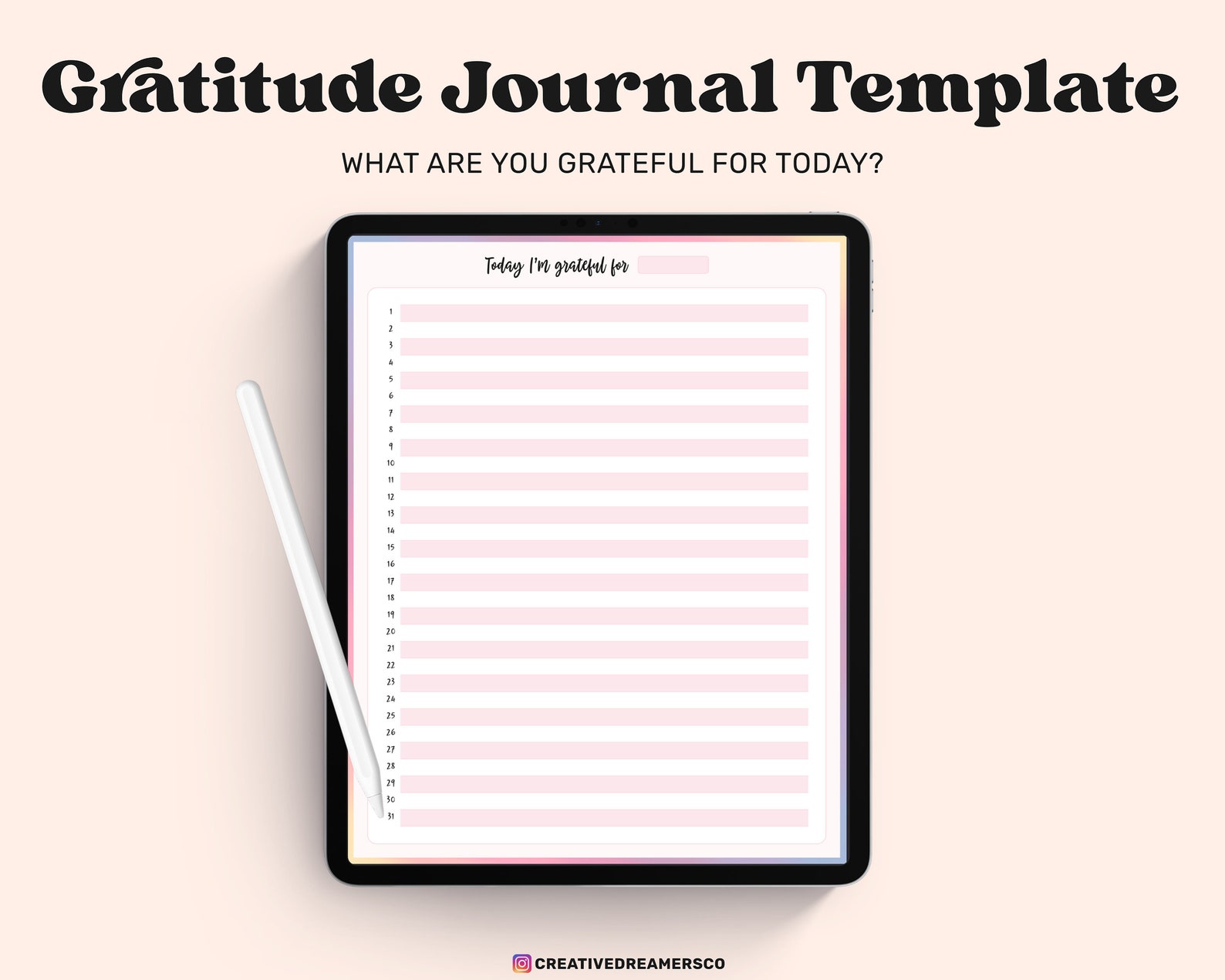 Digital Gratitude Journal Goodnotes Template, Undated Digital Planner ...