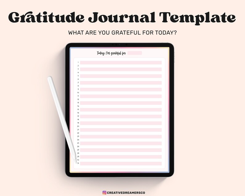Digital Gratitude Journal Goodnotes Template Undated Digital - Etsy