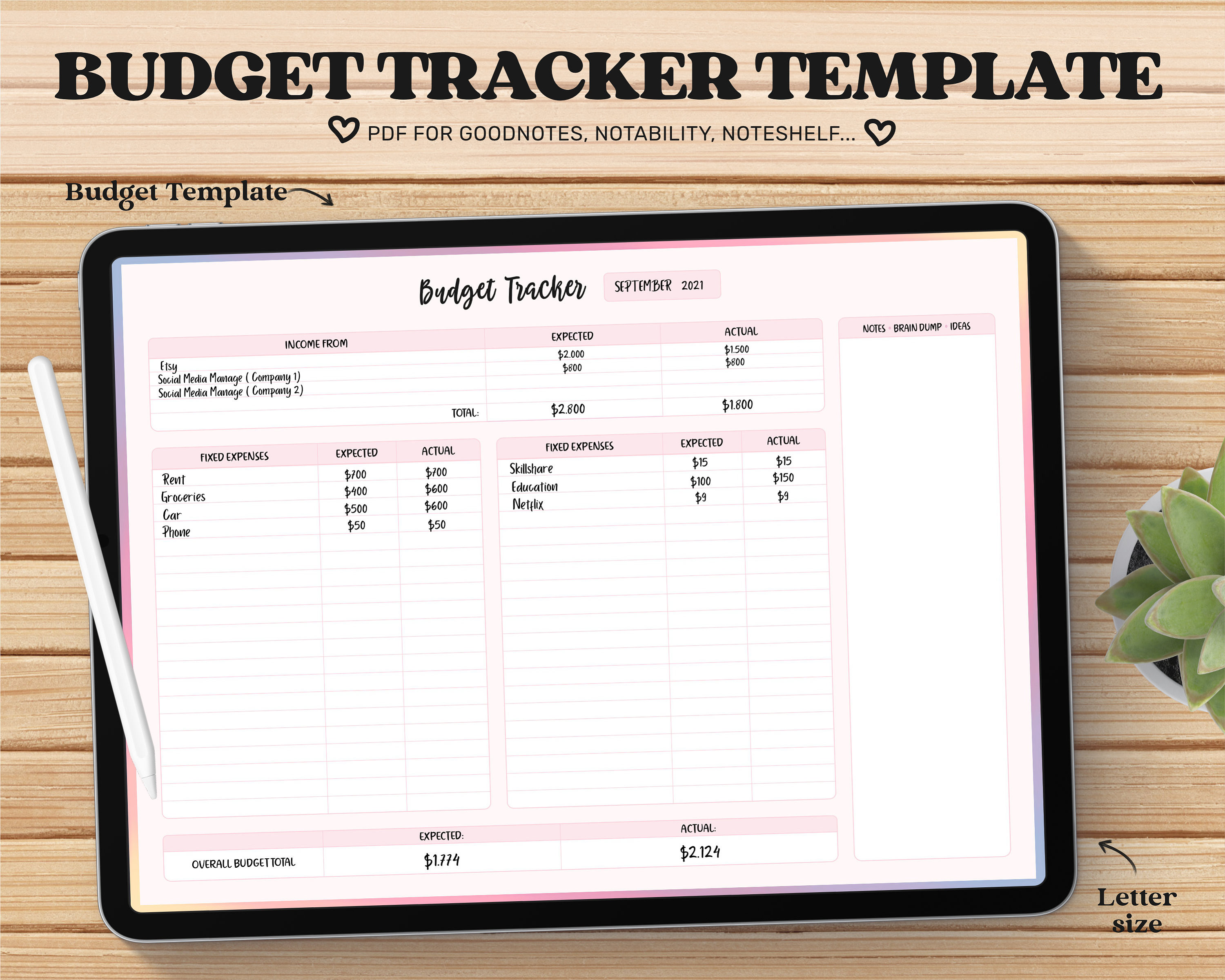 Digital Budget Planner Goodnotes Template Digital Financial - Etsy