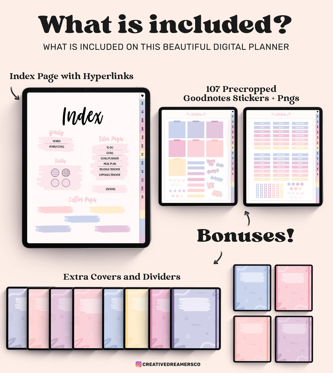 Undated Digital Planner Digital Planner Ipad Goodnotes - Etsy