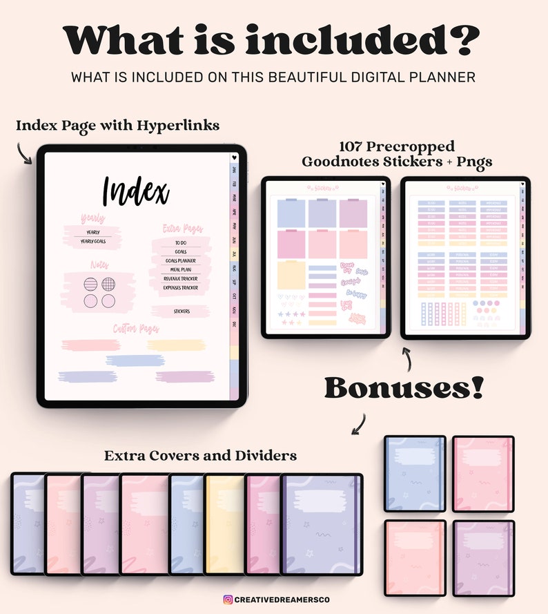 Undated Digital Planner Digital Planner Ipad Goodnotes - Etsy