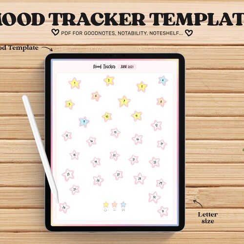 Mood Tracker Goodnotes Template Undated Digital Planner Ipad - Etsy