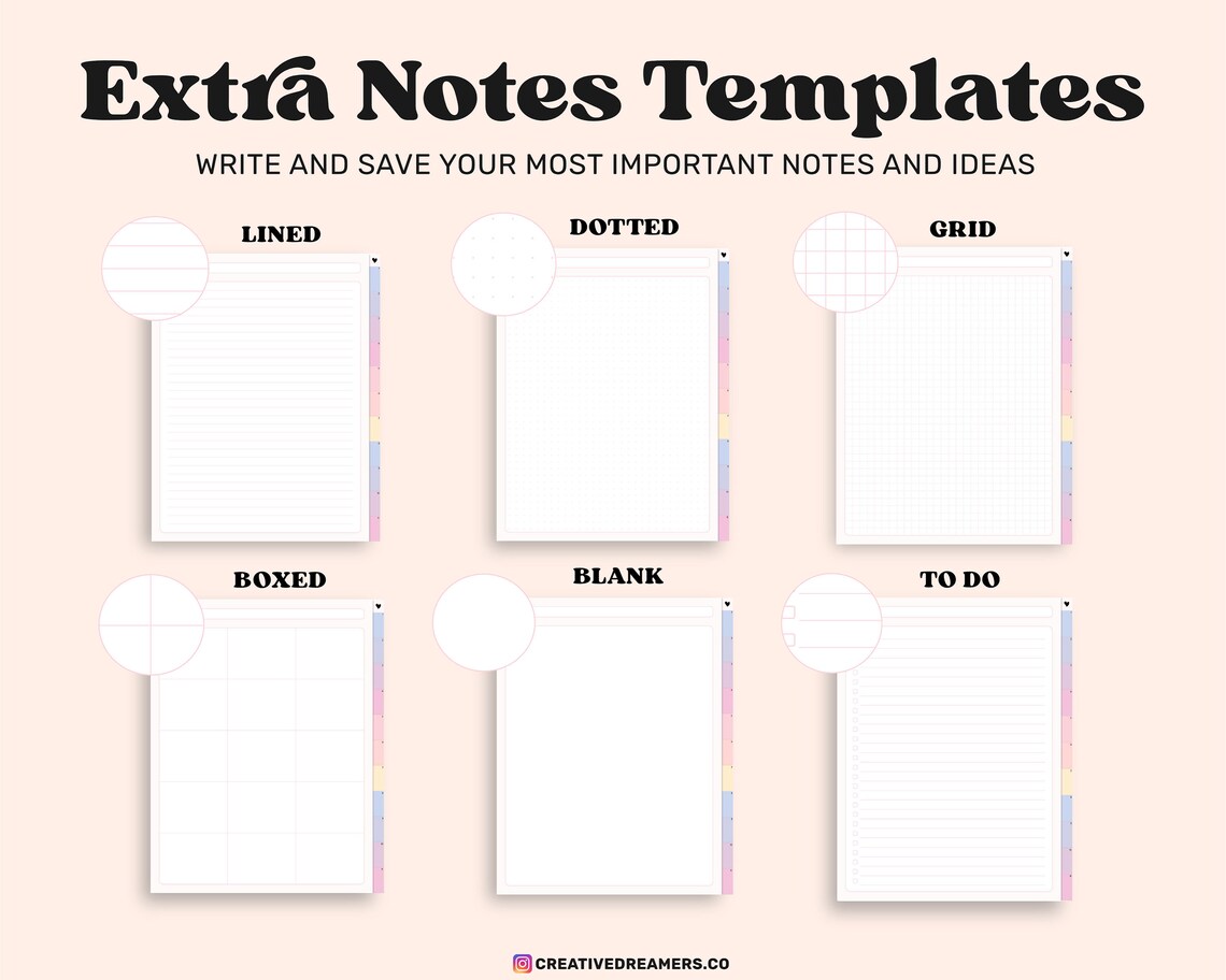 Digital Notebook Goodnotes Template Bullet Journal Digital | Etsy