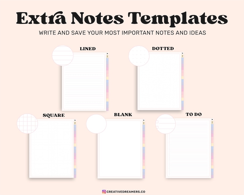 Digital Notebook Cute Notebook Digital Notes Goodnotes | Etsy