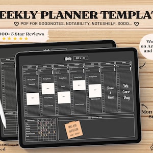 Weekly Planner Goodnotes Planner, Undated Digital Planner, Hourly ...