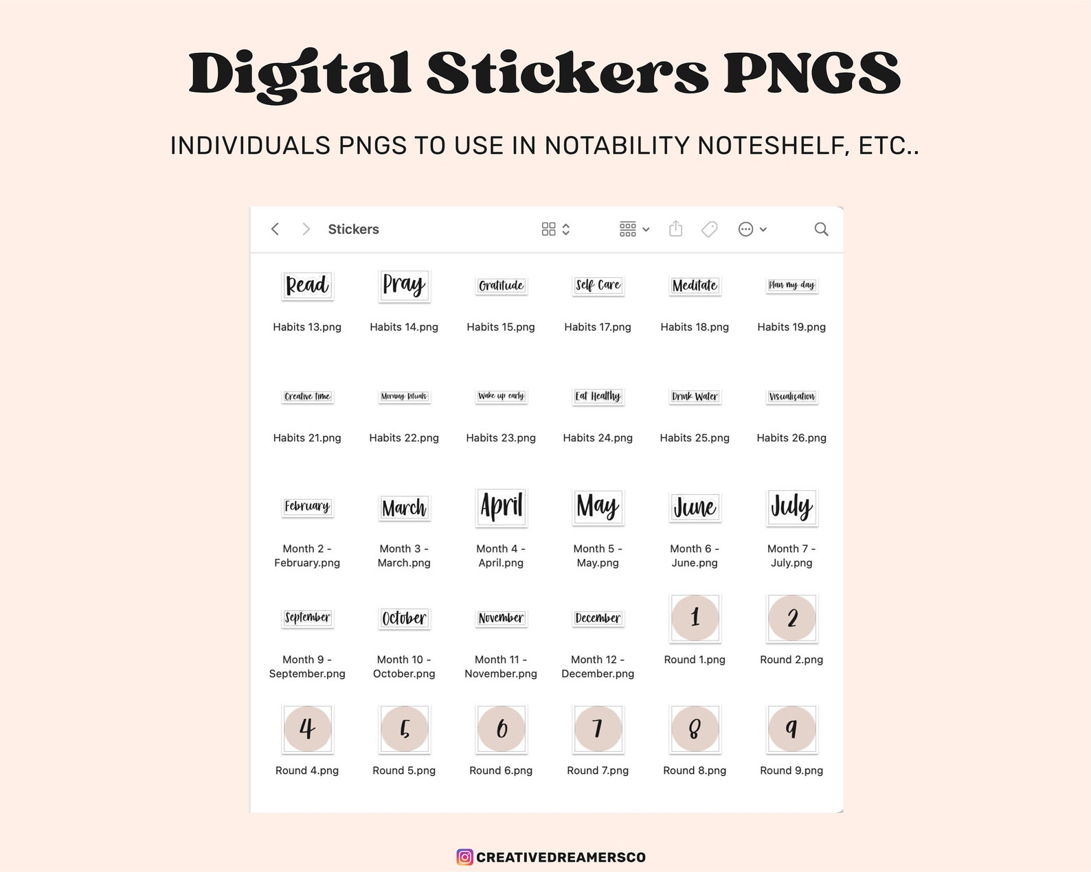 Goodnotes Digital Stickers, Days of the Week, Digital Planner Stickers ...