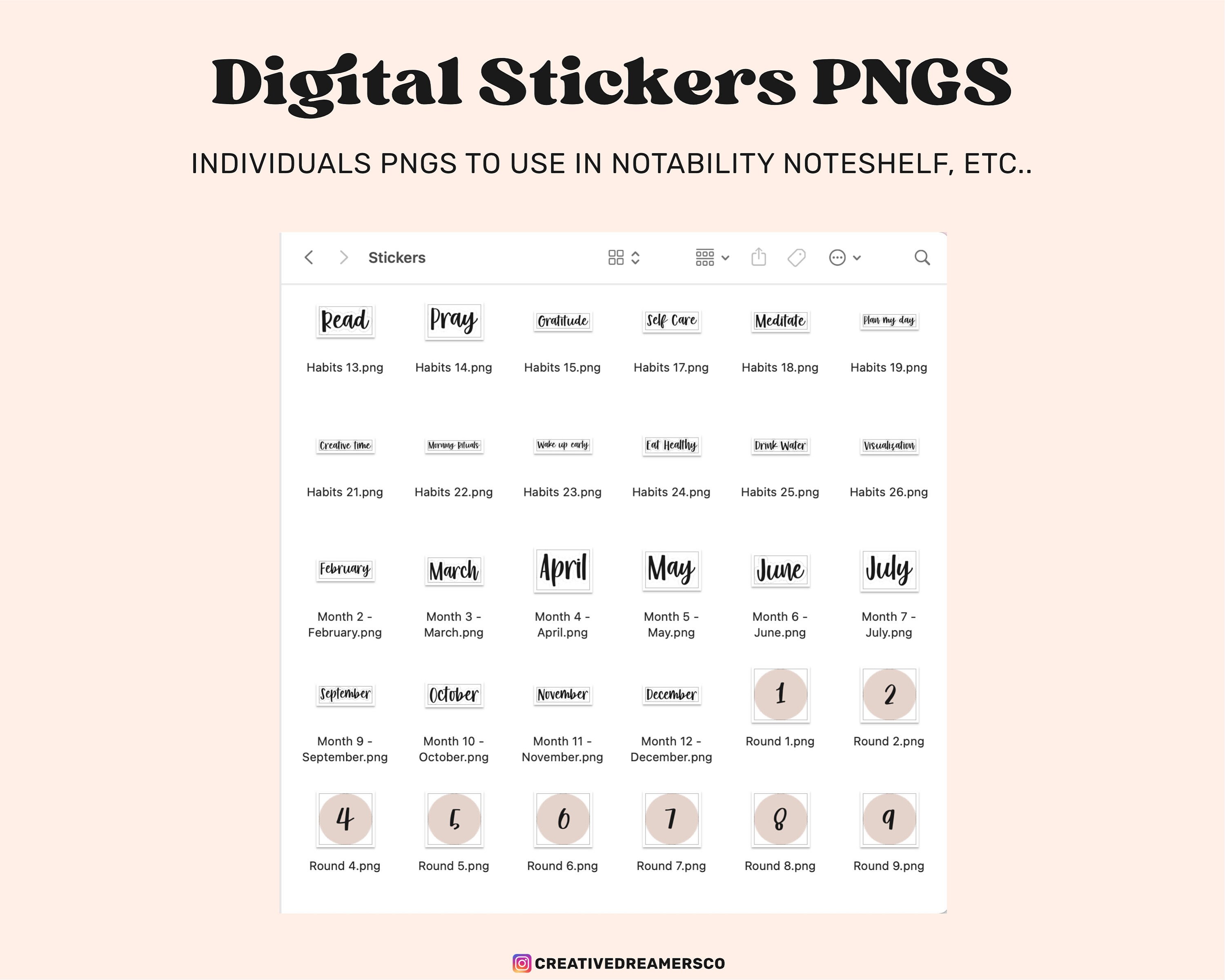 Goodnotes Digital Stickers, Days of the Week, Digital Planner Stickers ...