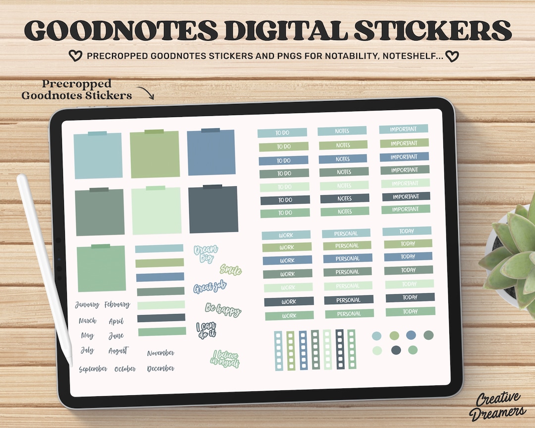 Digital Planner Stickers Precropped Goodnotes, Functional Stickers ...